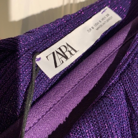 Zara | Dresses | Nwt Zara Purple Metallic Gown | Poshmark
